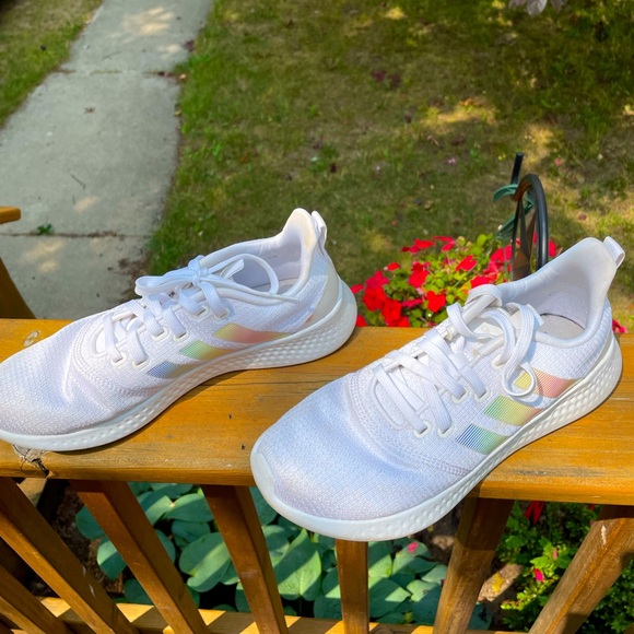 adidas | Shoes | Adidas Womens Pure Motion Cloudfoam Sneakers In White Multi | Poshmark